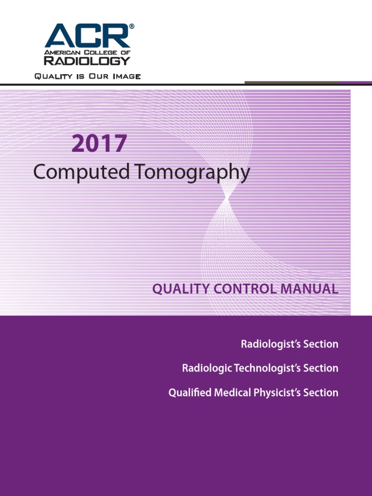 Computed Tomography: Quality Control Manual | PDF | Ct Scan | Radiology