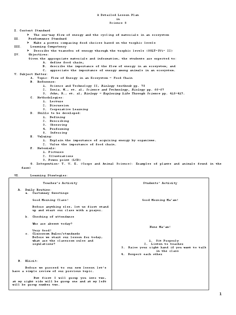 Lesson Plan Final Demo Biology | PDF | Food Web | Biogeochemistry