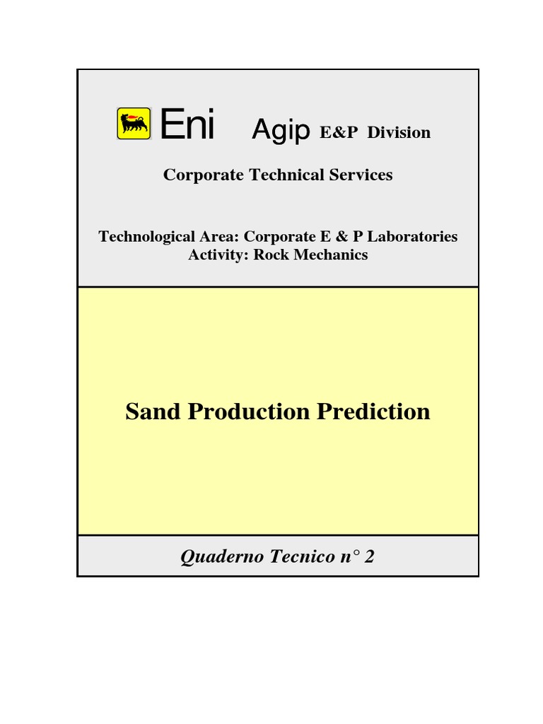Sand Production Prediction | PDF | Oil Well | Petroleum Reservoir