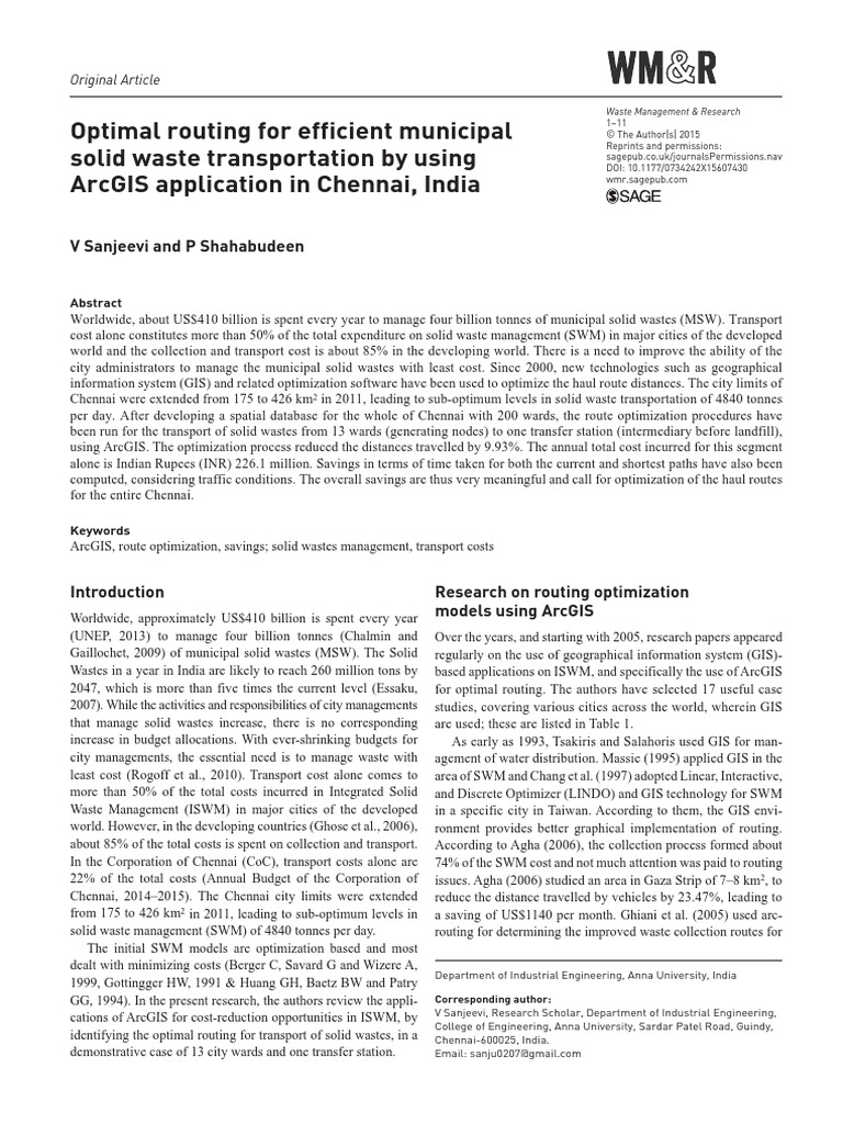 Optimal Routing Through ArcGIS | PDF | Geographic Information System ...