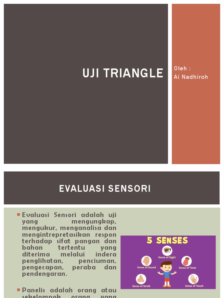 Uji Triangle dalam Evaluasi Sensori Pangan | PDF | Pengembangan Diri | Sains & Matematika