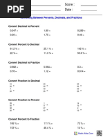 Percentage To Fraction Table | PDF