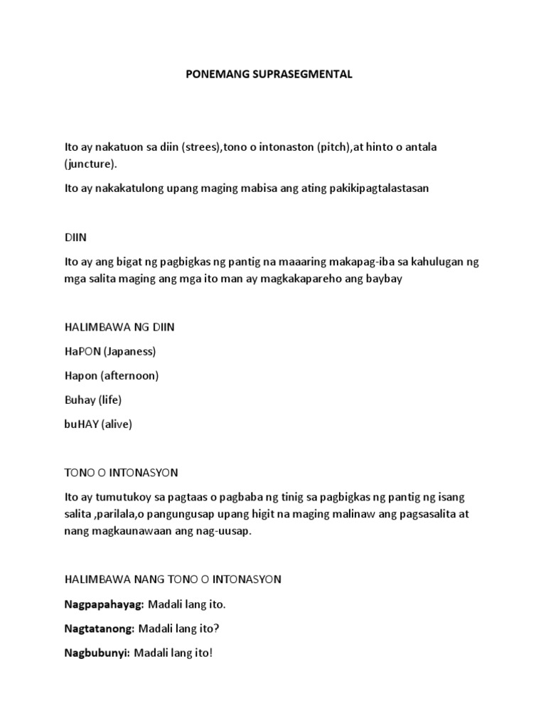 Ponemang Suprasegmental1 | PDF