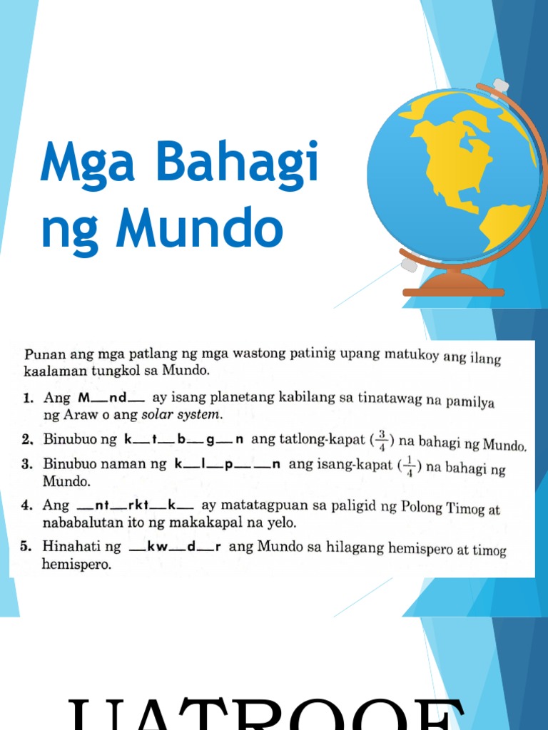 Mga Bahagi NG Mundo | PDF