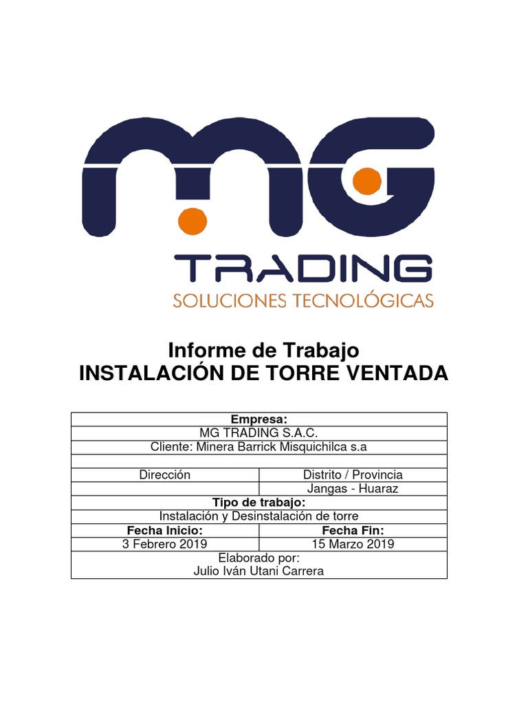 Instalación Torre Ventada en Mina | PDF