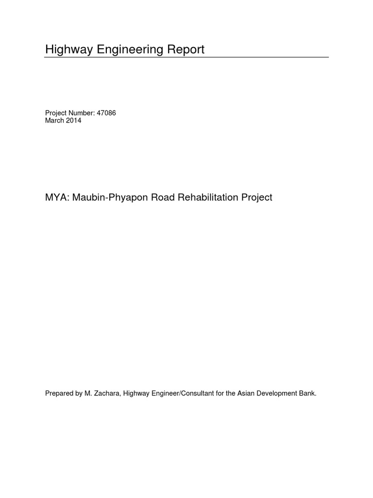 Maubin-Phyapon Road Rehabilitation Plan | PDF | Road | Road Surface