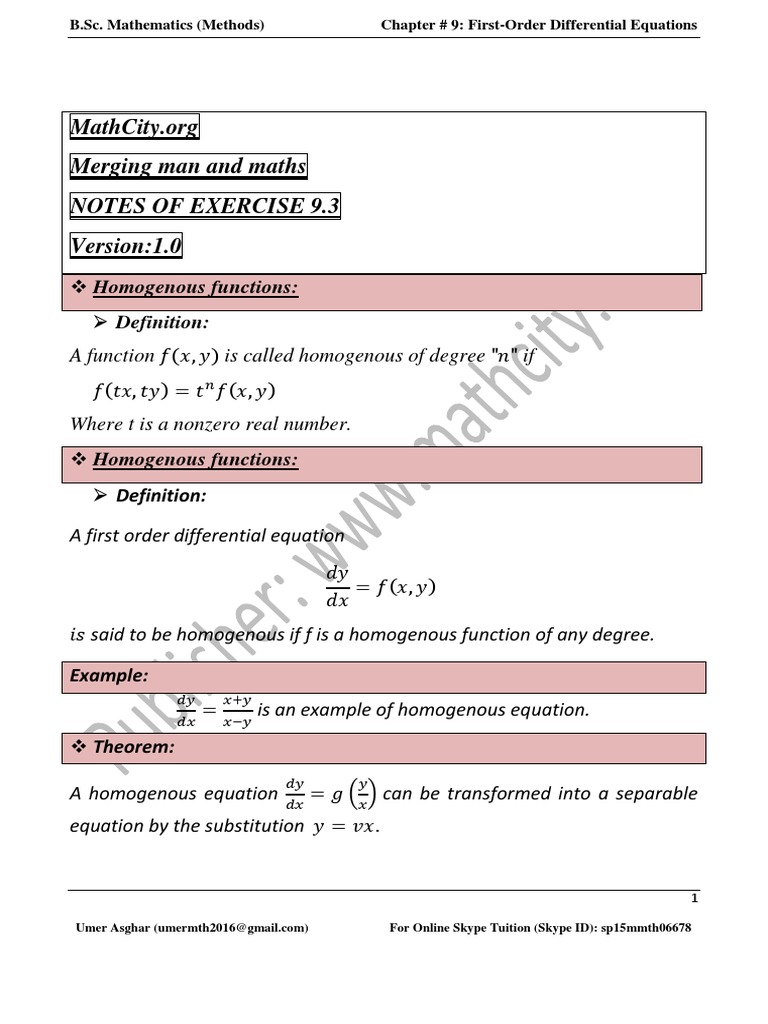 Chap 09 Solutions Ex 9 3 Method Umer Asghar | PDF | Differential ... Chap 09 Solutions Ex 9 3 Method Umer Asghar | PDF | Differential ...