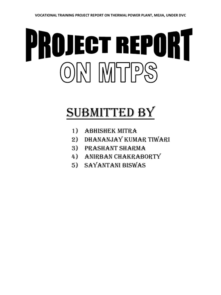 Mtps Project Report | PDF | Boiler | Steam