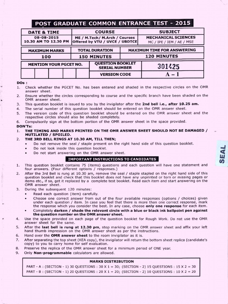 Mechanical Engineering Question Paper | PDF | Fluid Dynamics | Gear