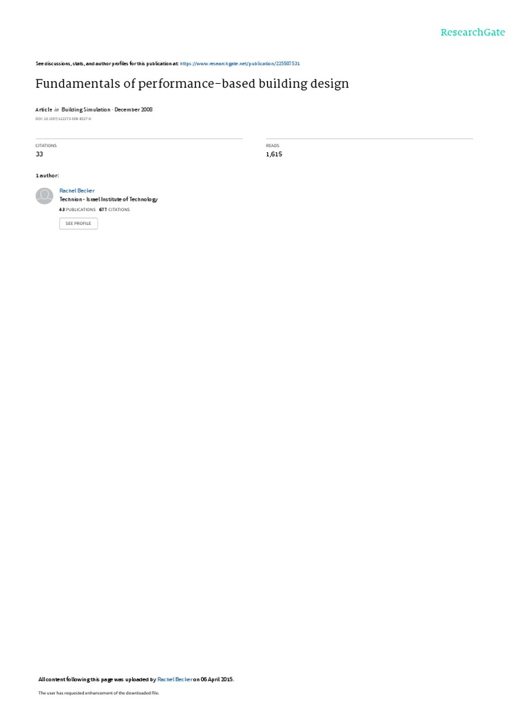 Fundamentals of Performance-Based Building Design | PDF | Design ...