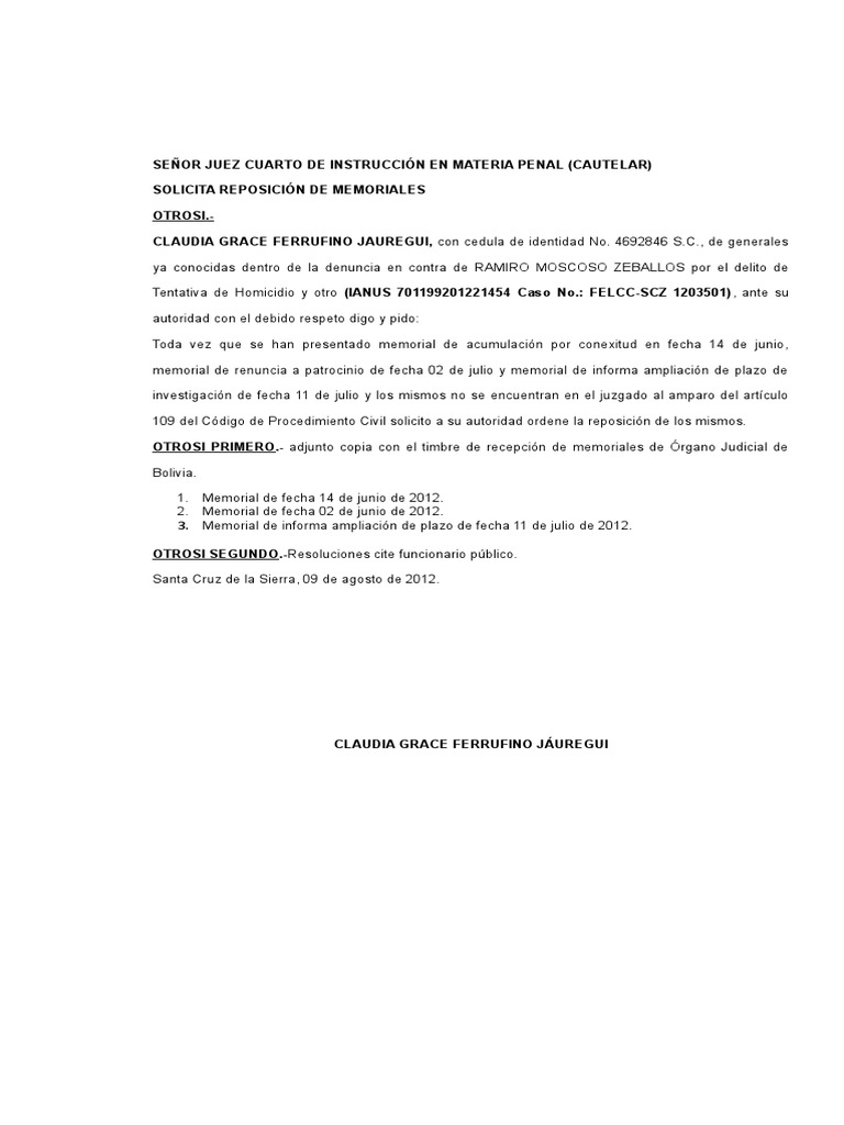 Solicitud de Reposición | PDF