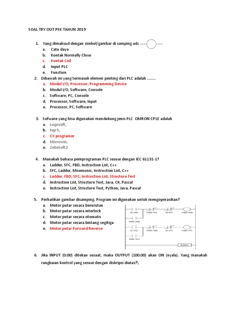 Soal Try Out PLC | PDF