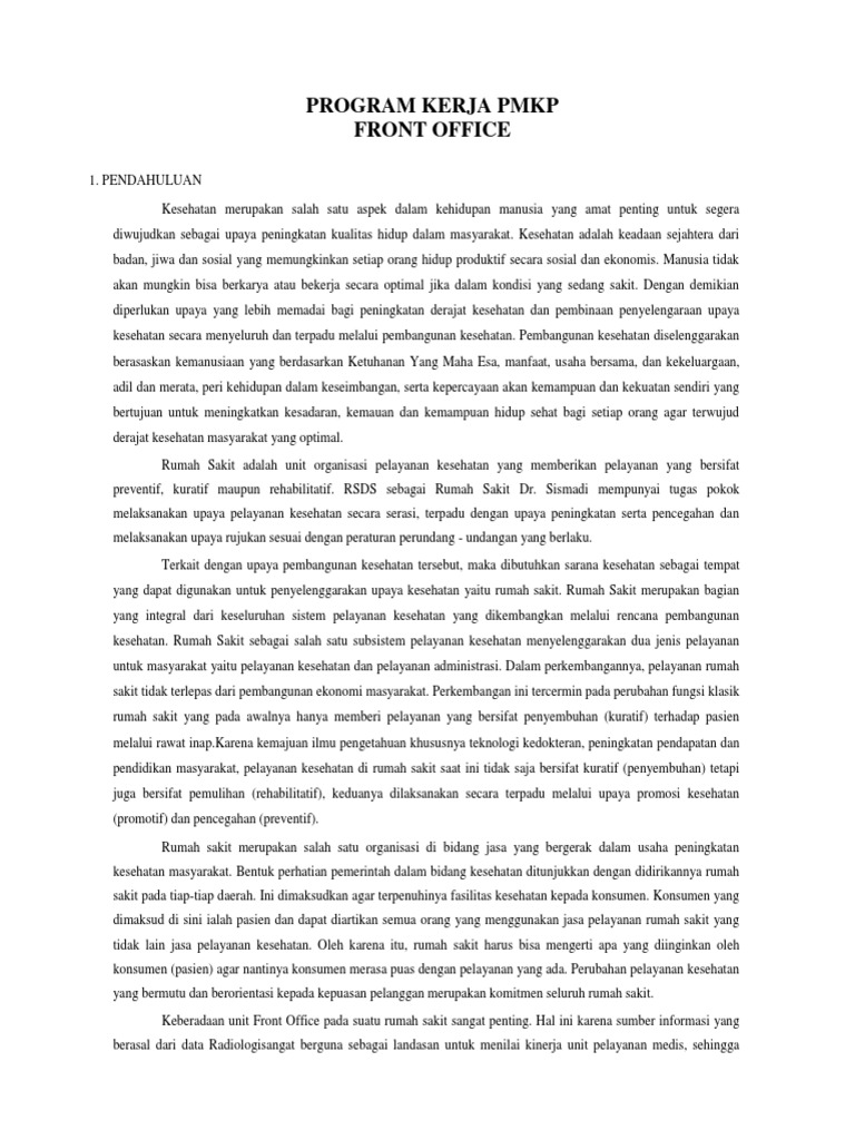 Program Kerja PMKP Fo | PDF
