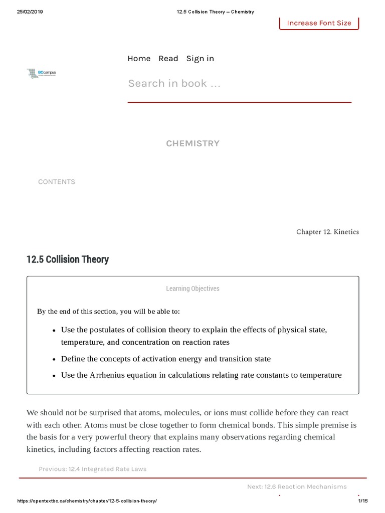 Collision Theory for Chemistry Students | PDF | Reaction Rate ...