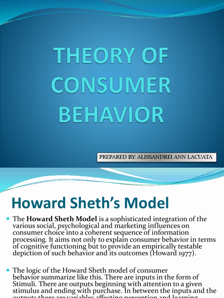Howard Sheth's Model of Consumer Behavior | PDF | Income | Microeconomics