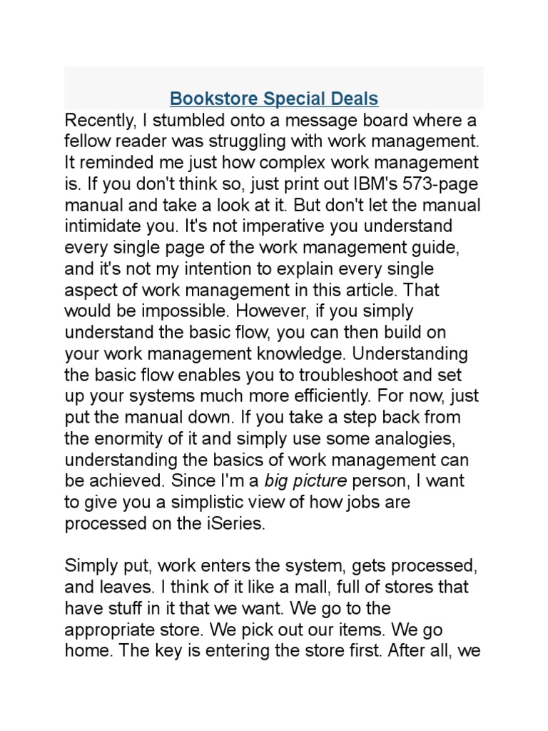 Work Management AS400 | PDF | Routing | Ibm System I