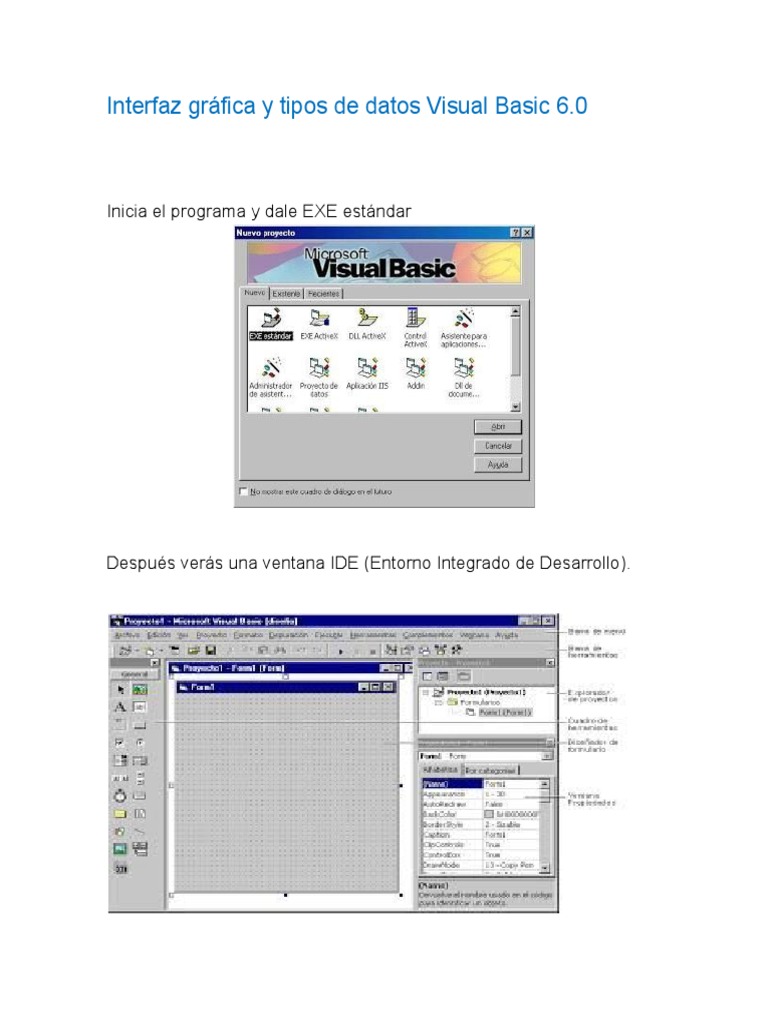 Interfaz Grafico de Visual Basic 6.0 | PDF | Básico | Ventana (informática)