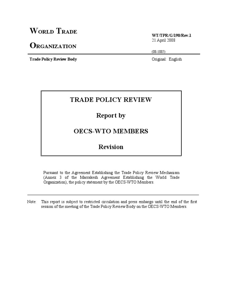 2008-04-21 - Trade Policy Review - Overview Report by The Secretariat ...