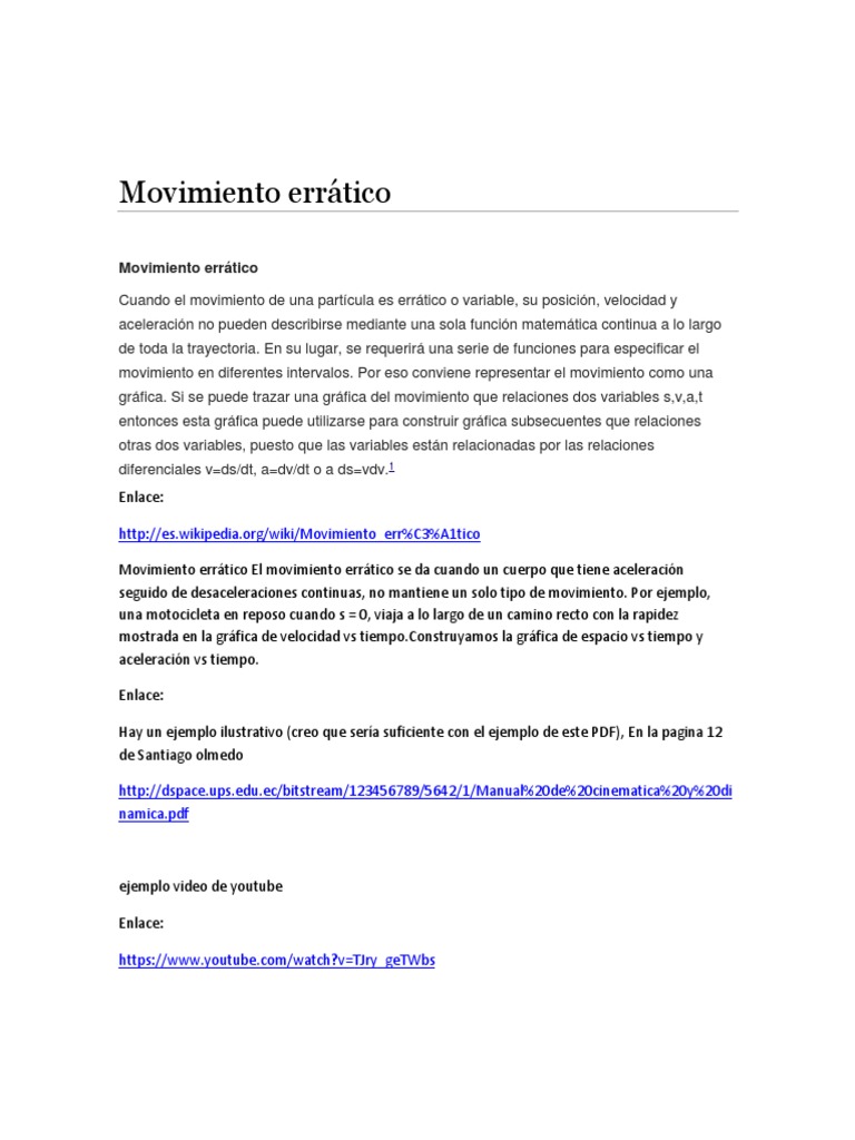 Movimiento Errático | PDF