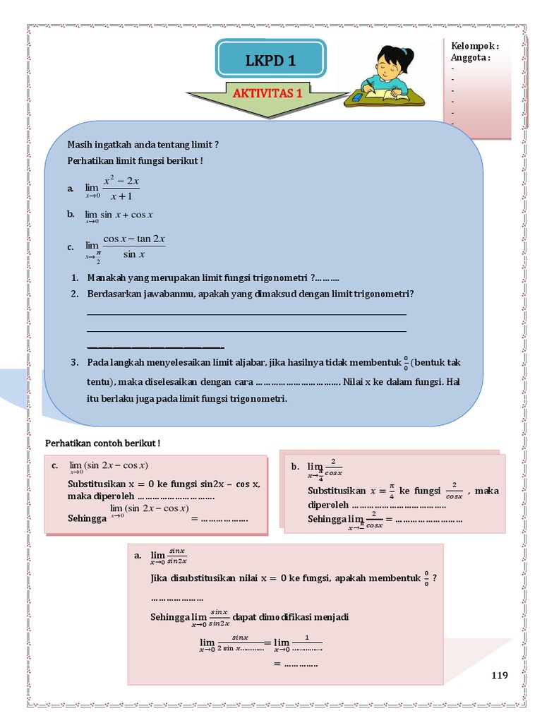 LKPD 1 Limit Trigonometri | PDF