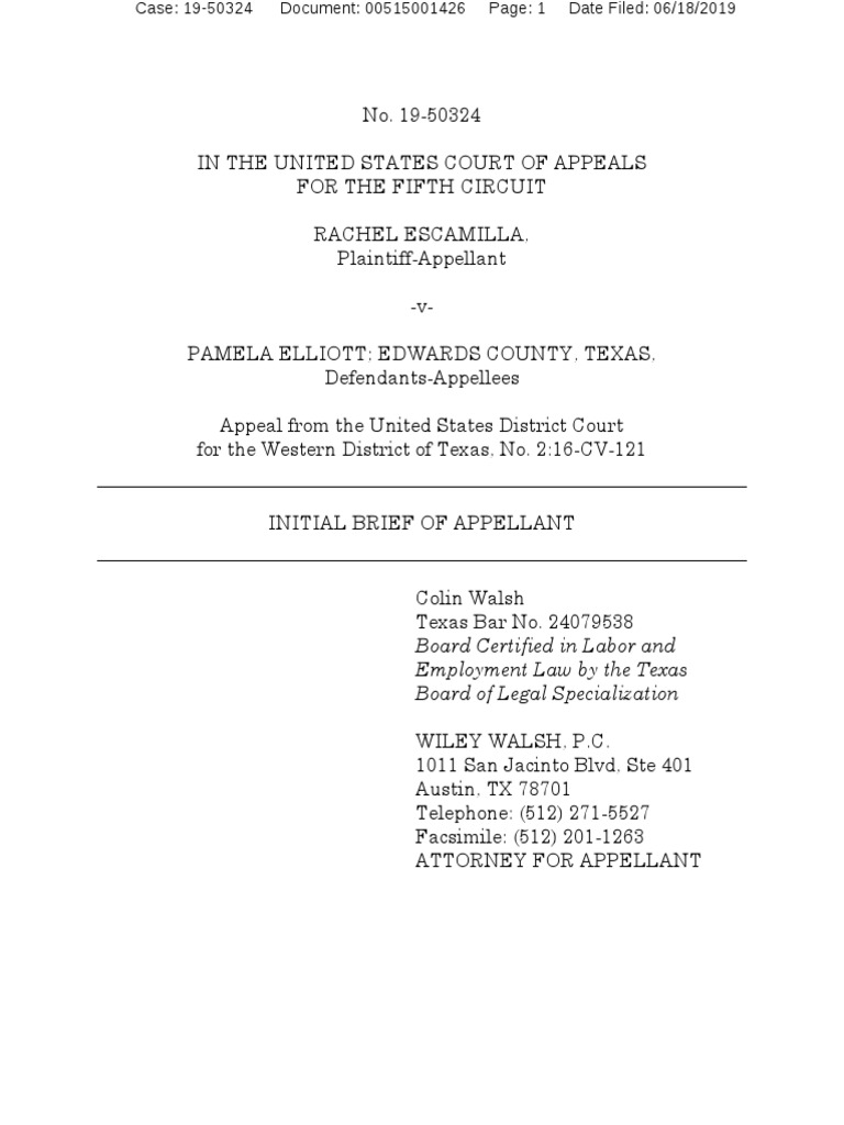 Initial Brief of Appellant | First Amendment To The United States ...