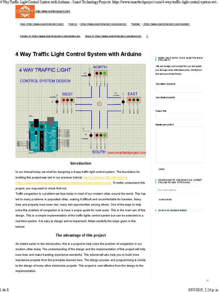 4 Way Traffic Light Control System With Arduino | Download Free PDF ...