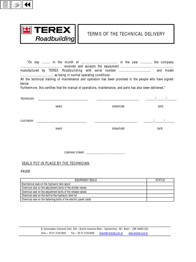 Terms of The Technical Delivery | PDF