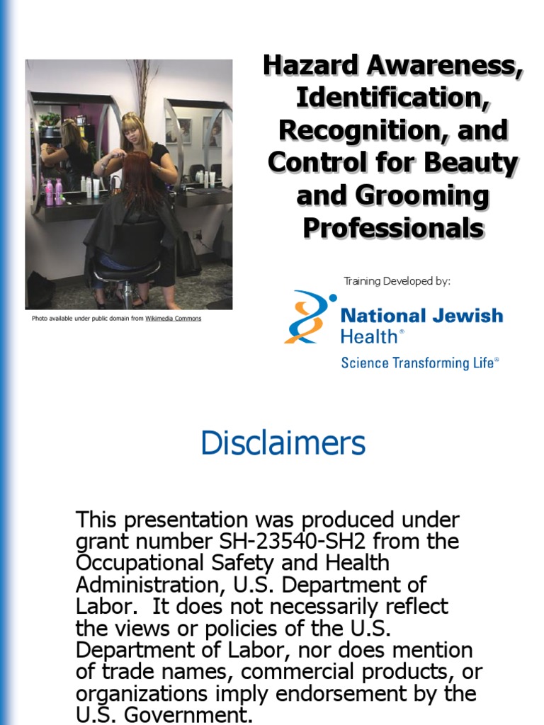 Hazard Awareness, Identification, Recognition, and Control For Beauty ...