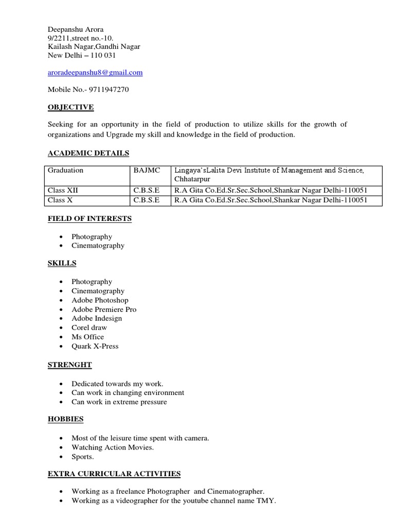 Deepanshu Resume | PDF