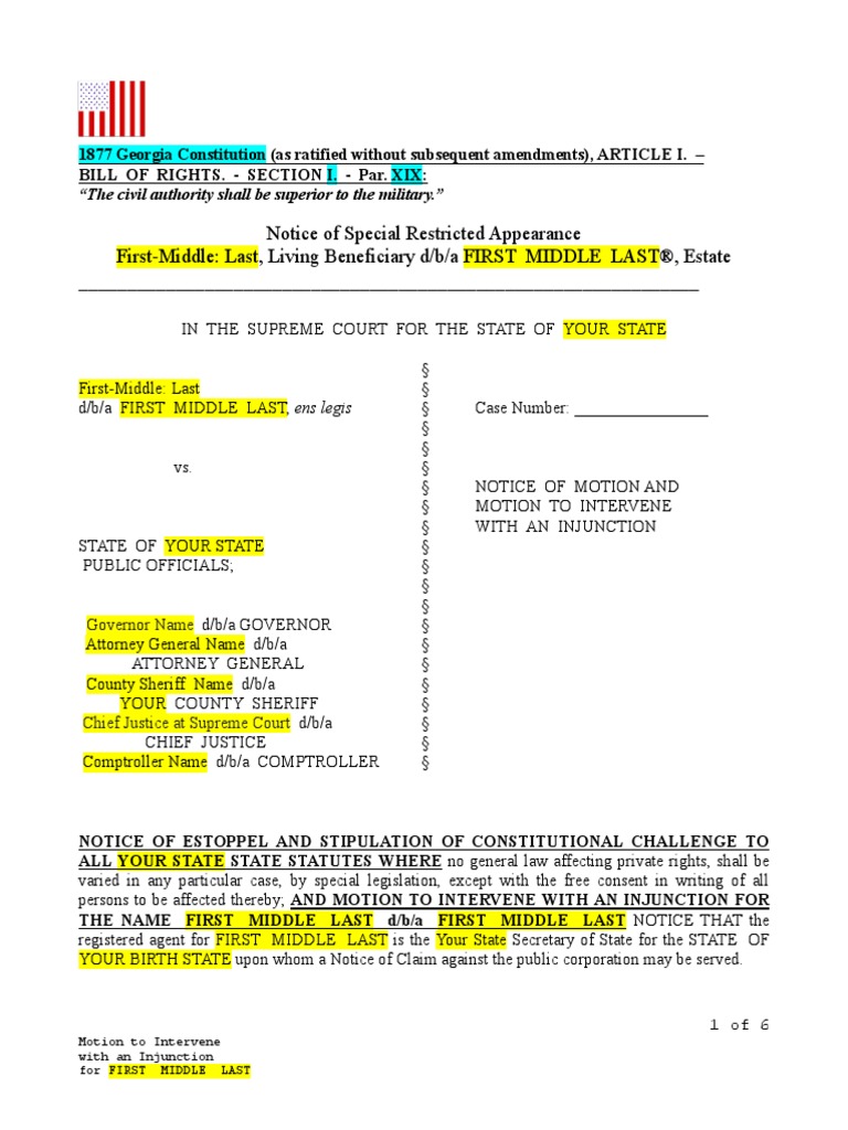 Injunction Template | PDF | Article One Of The United States ...