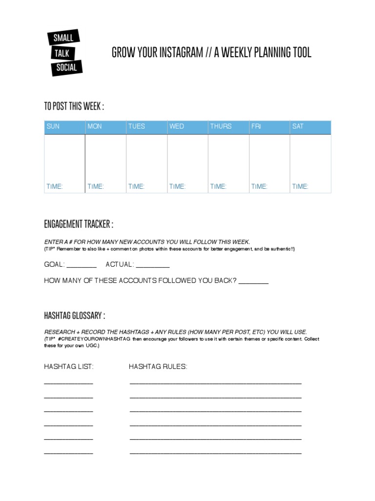 Instagram Weekly Planner | PDF