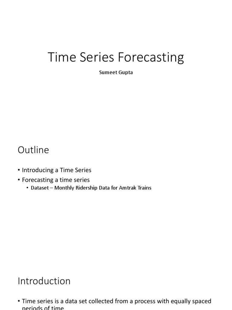 Time Series Forecasting | PDF | Time Series | Forecasting