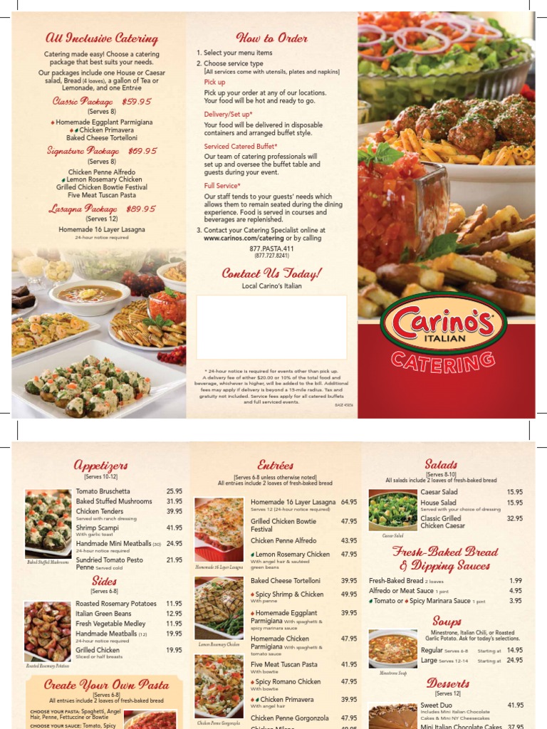 Johnny carino's menu store