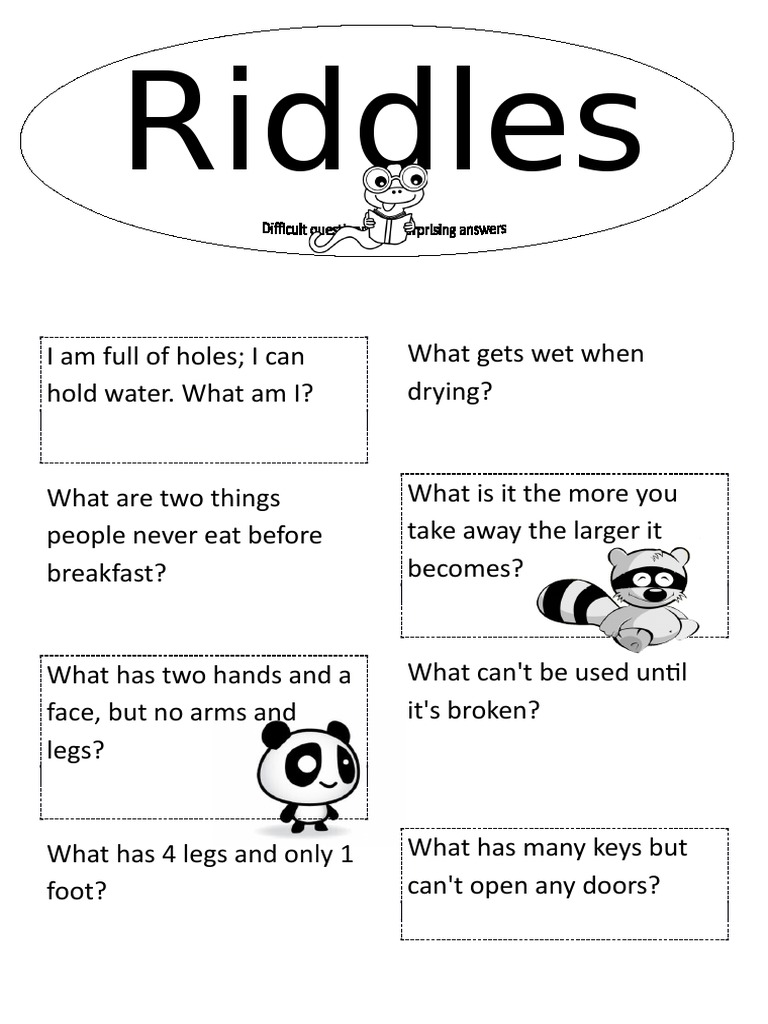 Riddles Fun Activities Games Games Icebreakers - 89752 | PDF