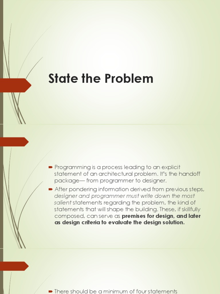 State The Problem | PDF | Design | Cognition