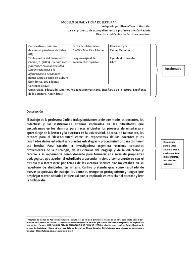 Modelo Ficha y Rae | PDF | Maestros | Aprendizaje