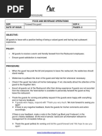 LQA Standards for Restaurant Service | PDF | Waiting Staff | Tableware