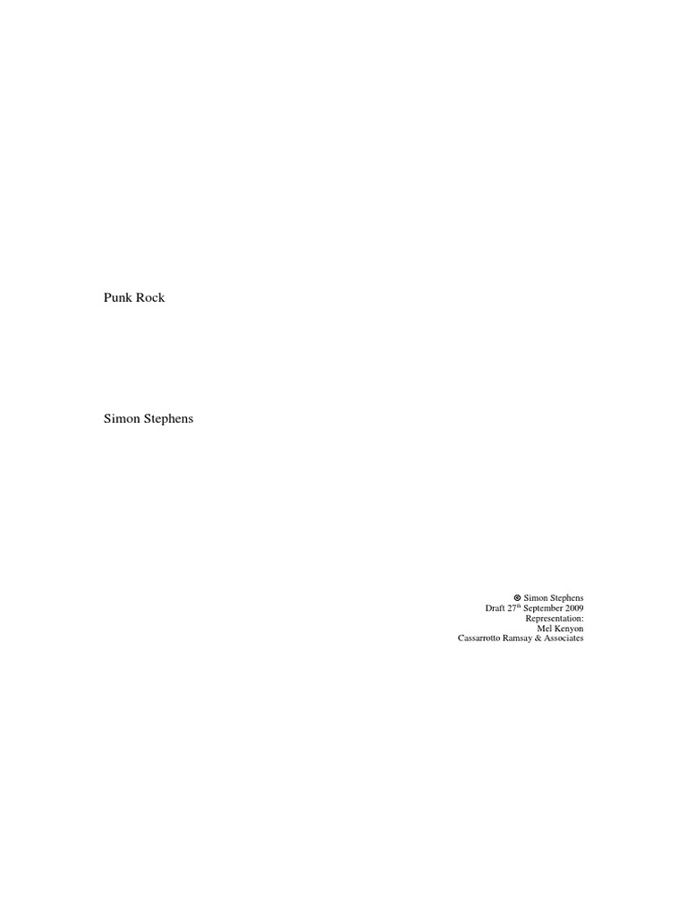 Simon Stephens Punk Rock Definitive PDF | PDF
