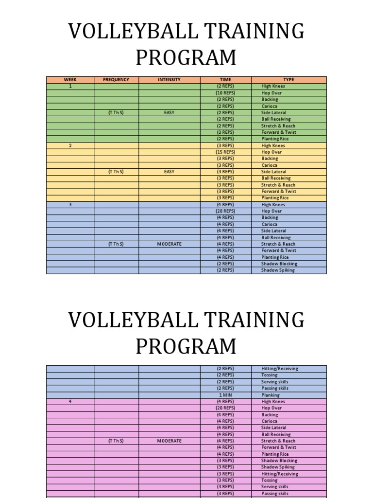 Fitt Training Program 2 | PDF | Volleyball | Hobbies