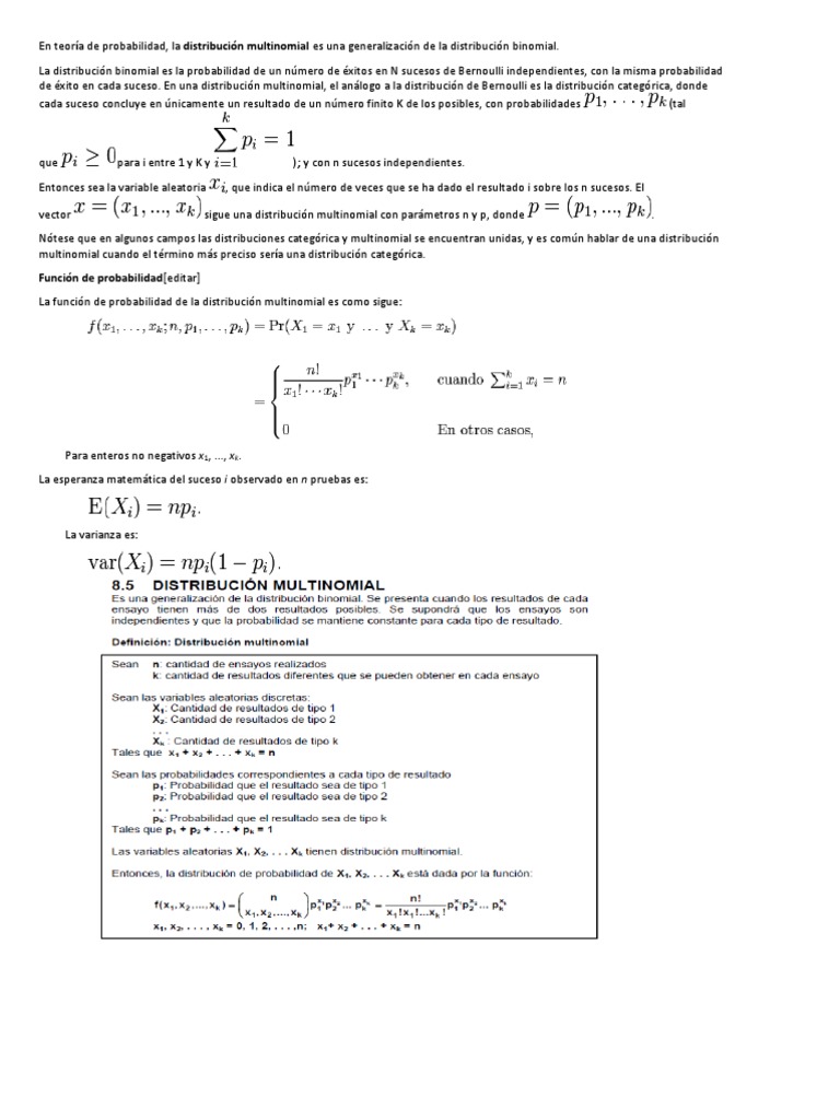 Distribucion Multinomial y Ejerc. Poisson | PDF | Distribución de ...