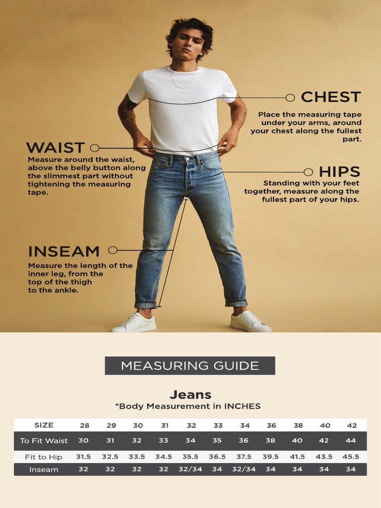 JJ Jeans Size Guide | PDF
