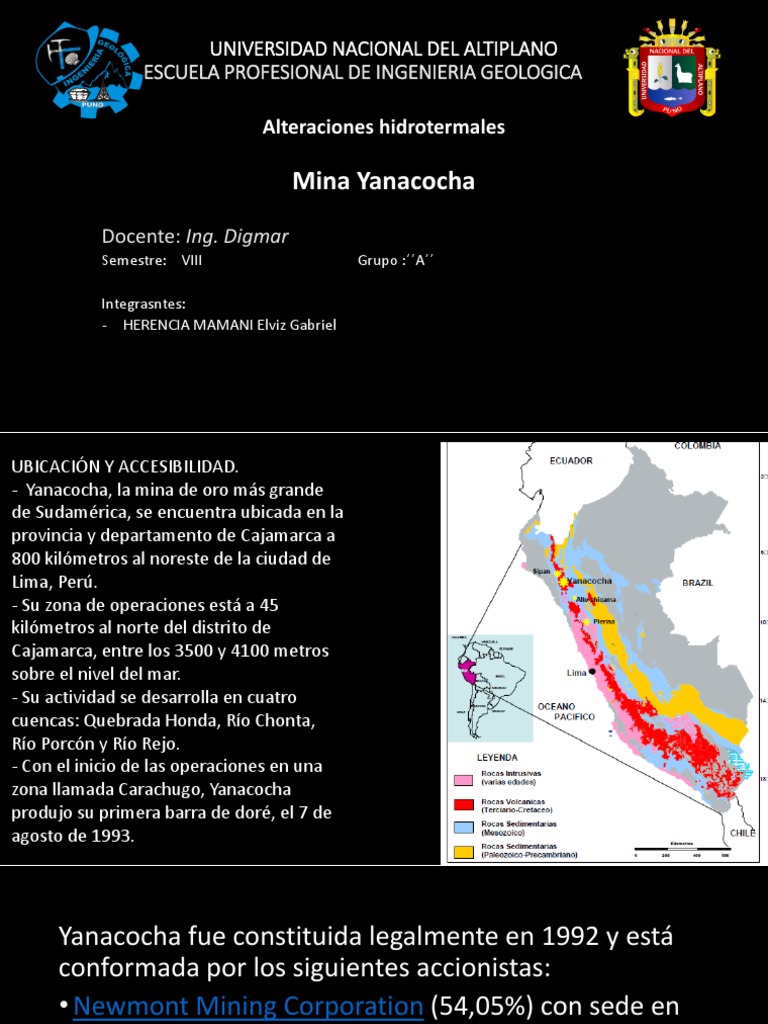 Mina Yanacocha 25092018 | PDF | Volcán | Geología