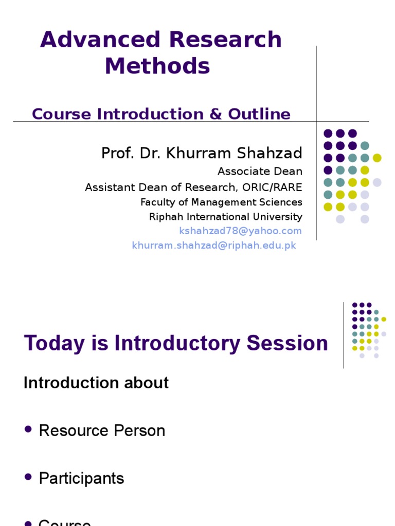 Course Overview Advanced Research MS | PDF | Hypothesis | Behavior ...