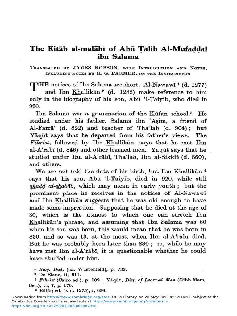 Ibn Salam Kitab Al Malahi | PDF | Muhammad | Umar
