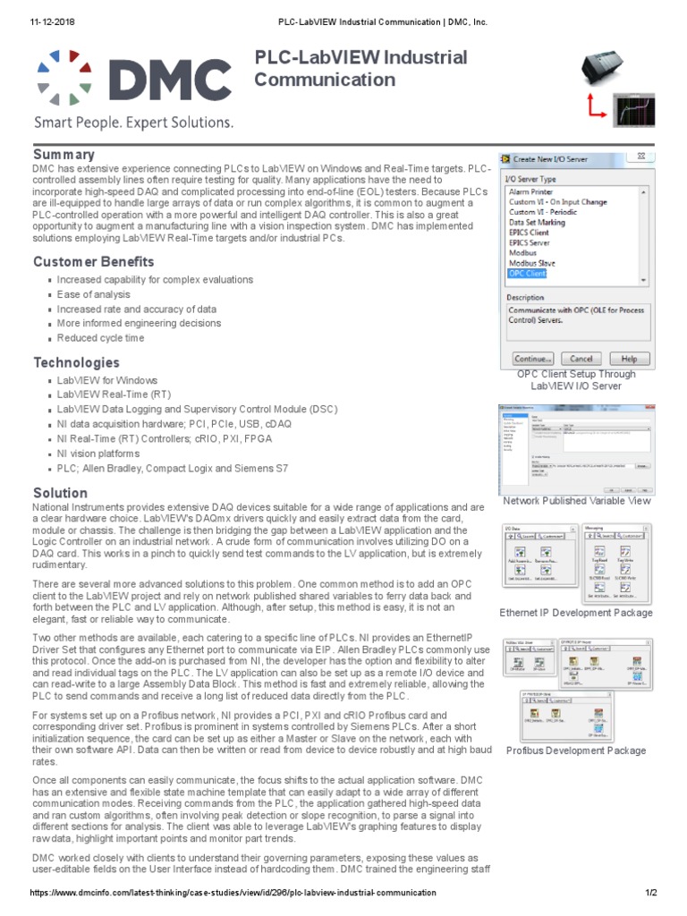 Plc-Labview Industrial Communication: Opc Client Setup Through Labview ...