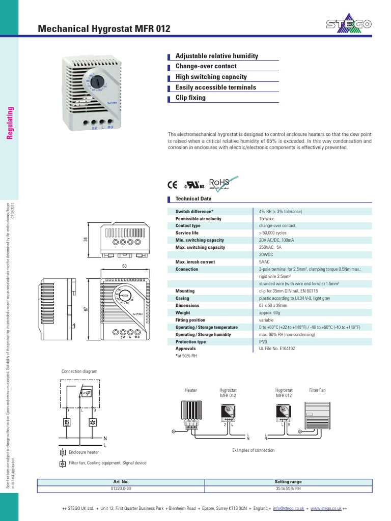 Adjustable Relative Humidity Controller for Enclosure Applications ...