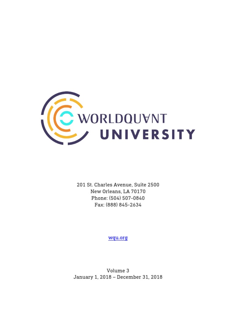 WorldQuant University Catalog | PDF | University And College Admission ...