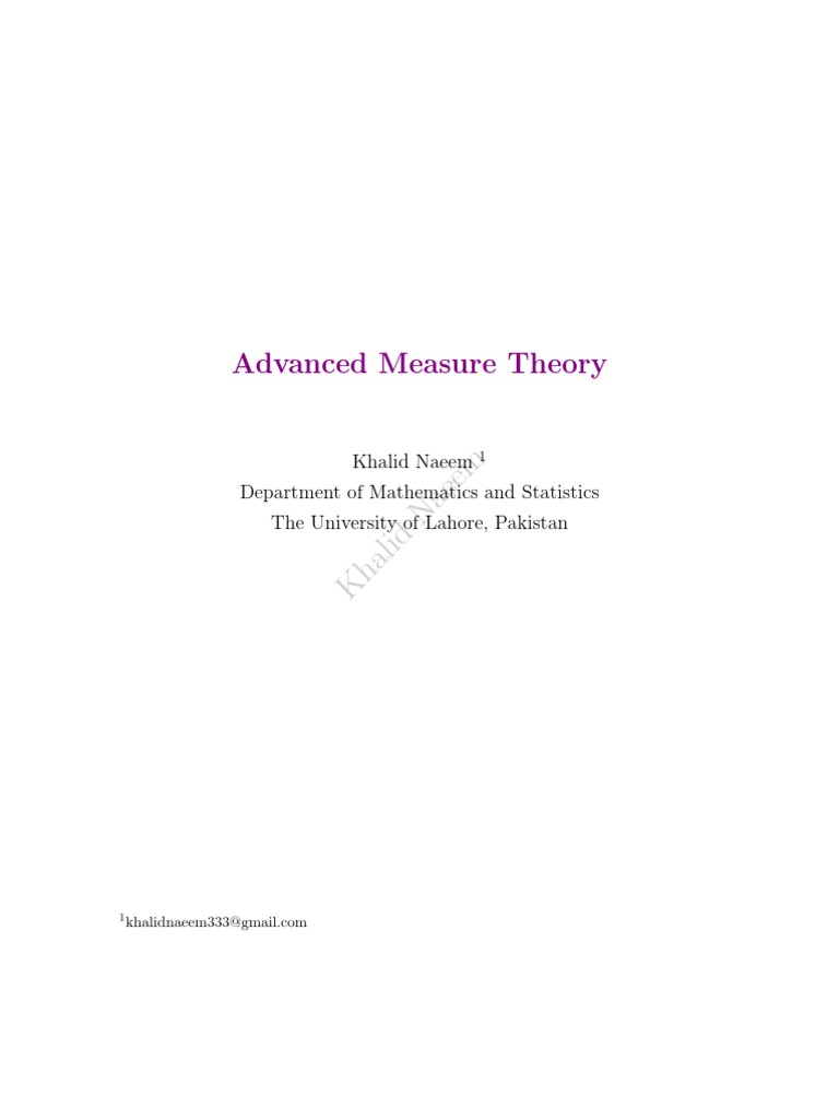Measure Theory | PDF | Measure (Mathematics) | Maxima And Minima