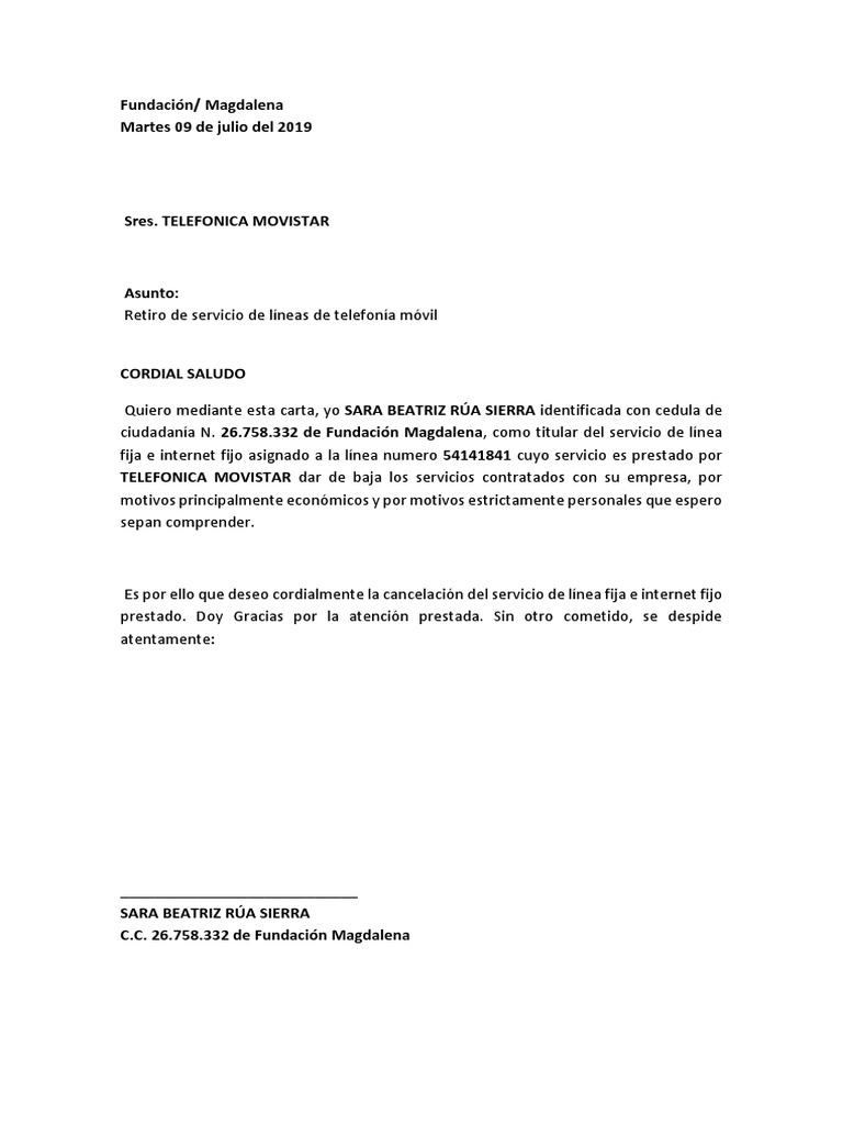 Carta de Retiro | PDF