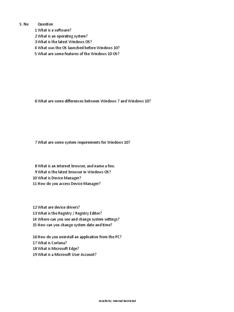 Sensitivity: Internal Restricted | PDF | Windows 10 | Microsoft Windows